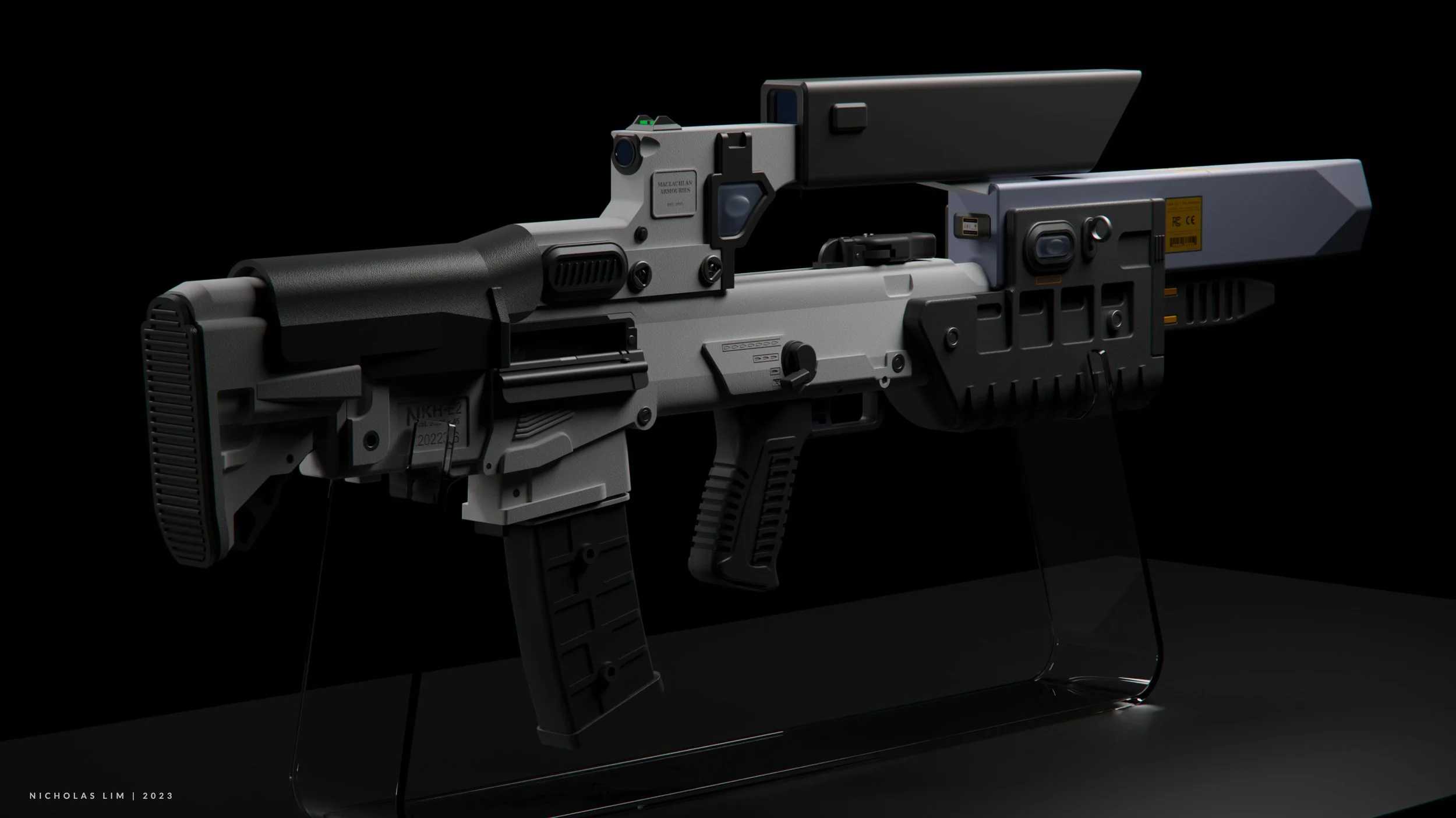 NKH-E2 Anti-Drone Bullpup Rifle Sci-Fi Firearm — MAGNOVATION DESIGN COMPANY