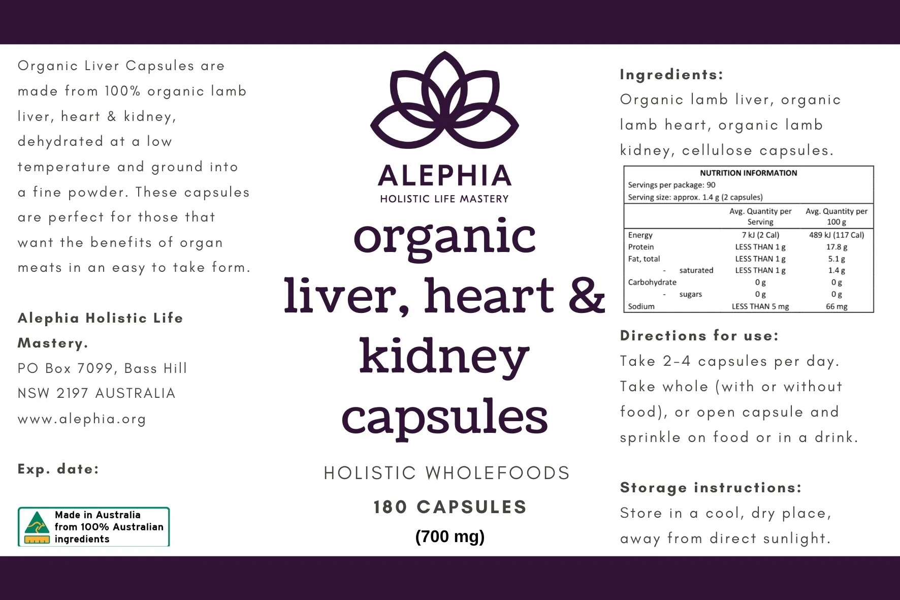 Halal Beef Liver Capsules & Powder — Alephia Holistic Life Mastery