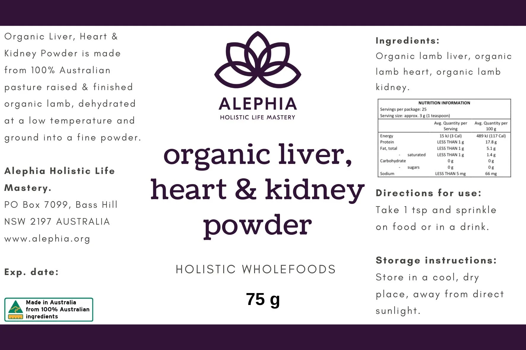 Organic Chicken Liver Capsules & Powder — Alephia Holistic Life Mastery