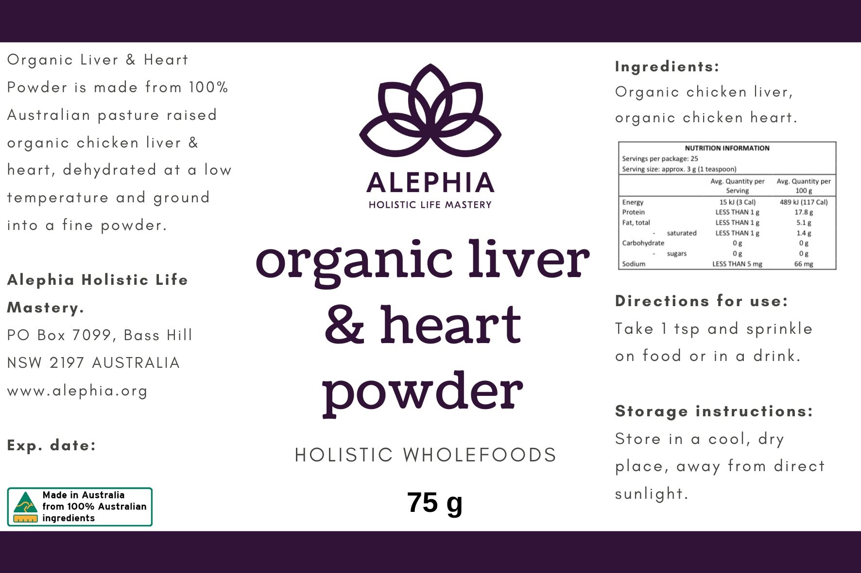 Organic Beef Liver Capsules & Powder — Alephia Holistic Life Mastery