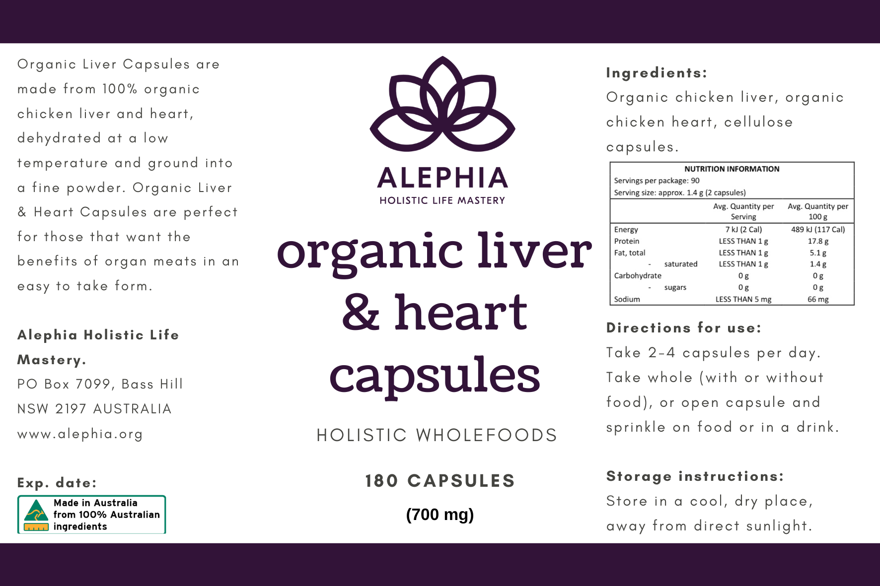 Organic Chicken Liver Capsules & Powder — Alephia Holistic Life Mastery