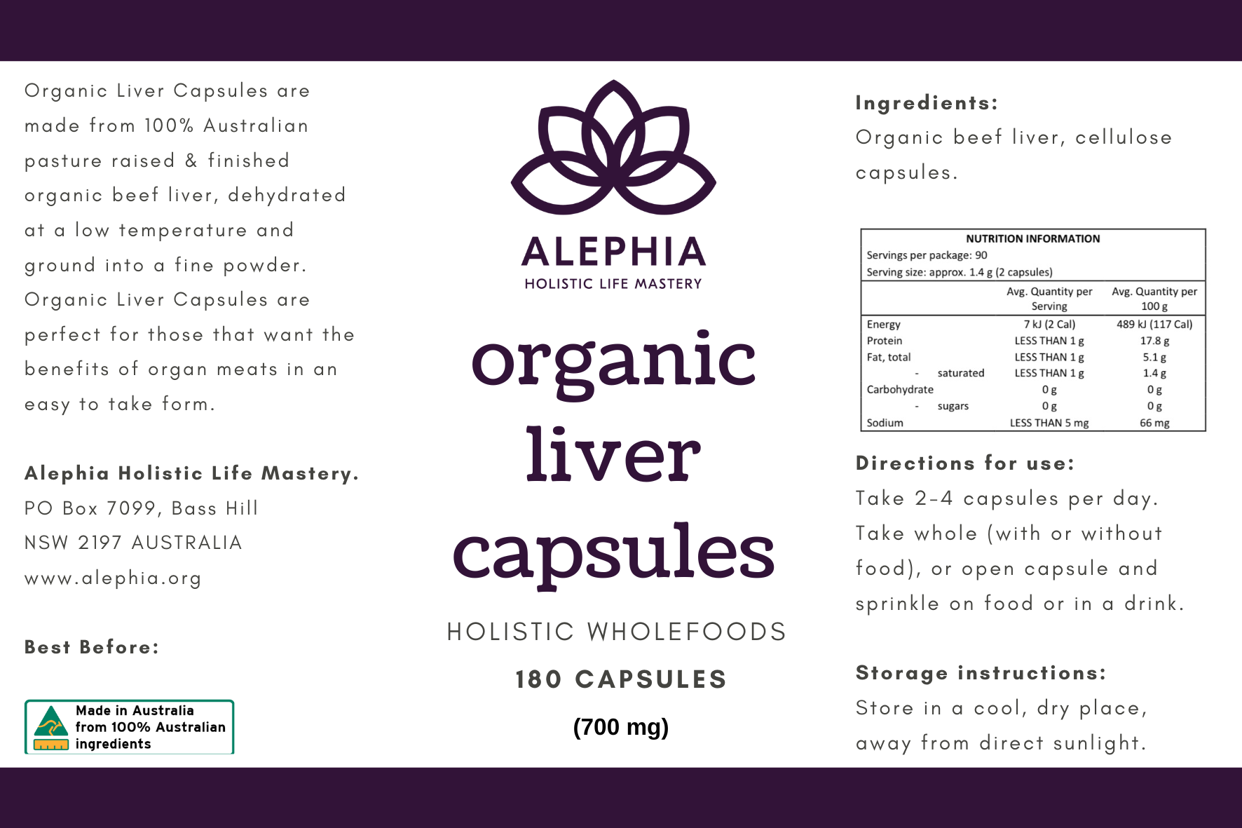 Organic Chicken Liver Capsules & Powder — Alephia Holistic Life Mastery