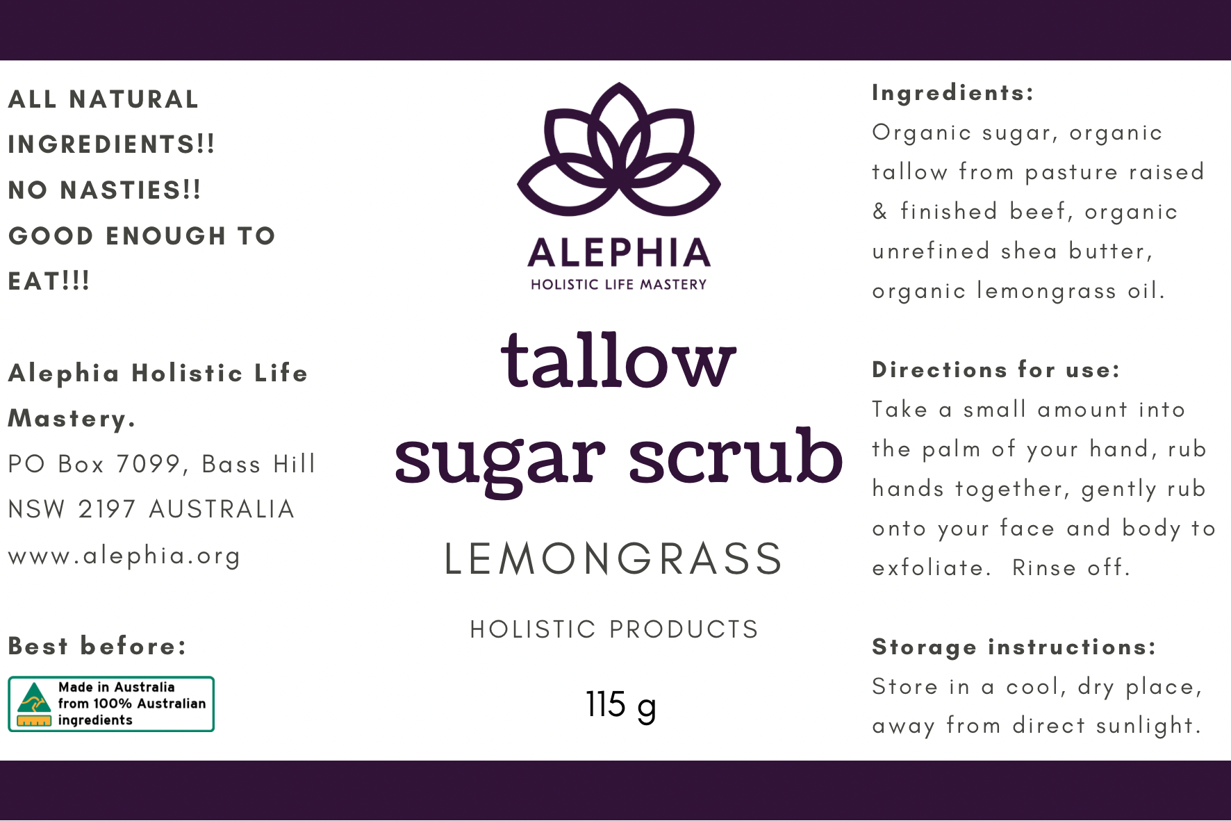 Organic Tallow Balm — Alephia Holistic Life Mastery