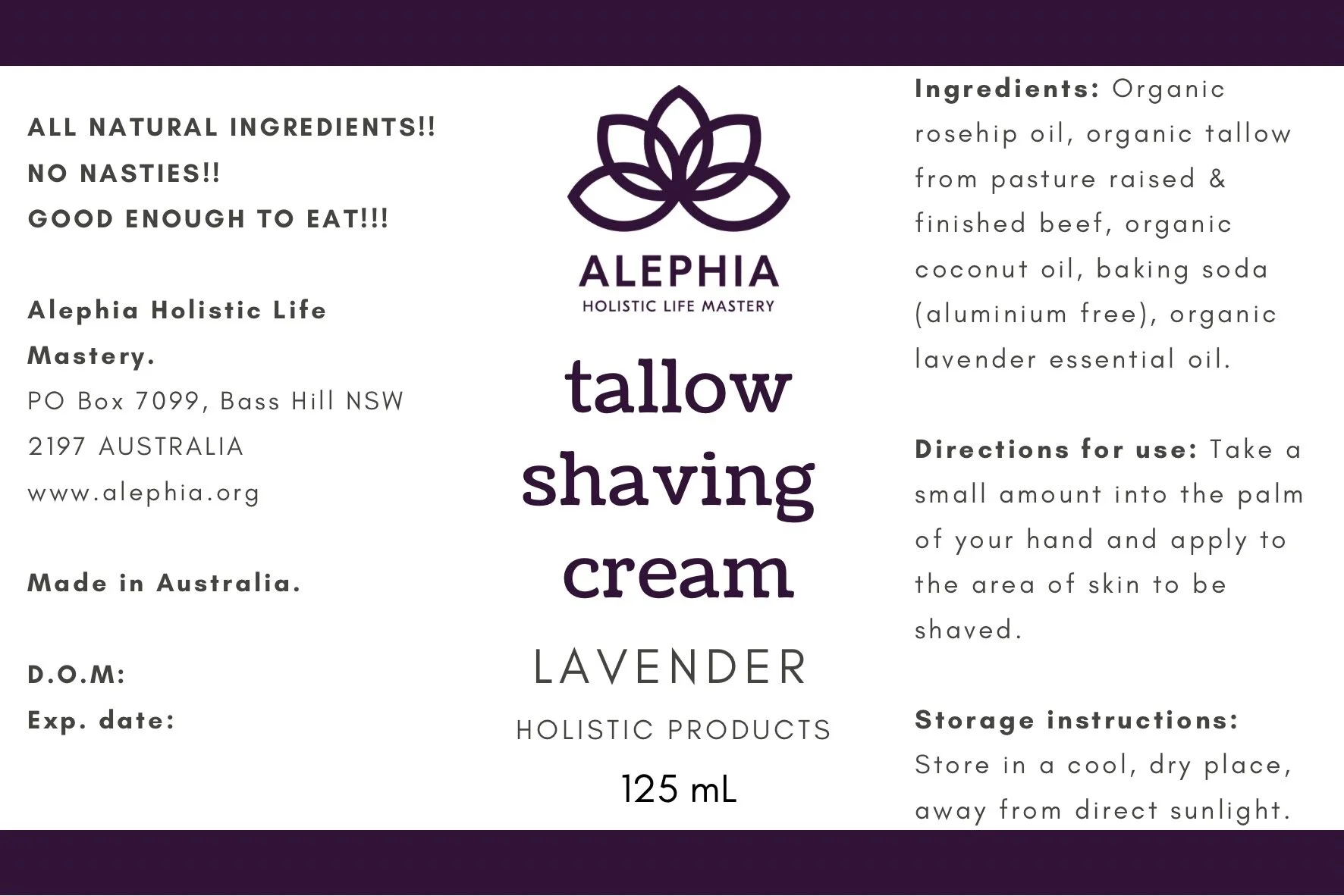 Organic Tallow Balm — Alephia Holistic Life Mastery