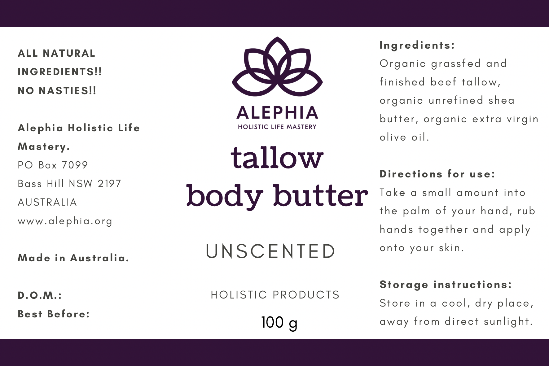 Organic Tallow Balm — Alephia Holistic Life Mastery