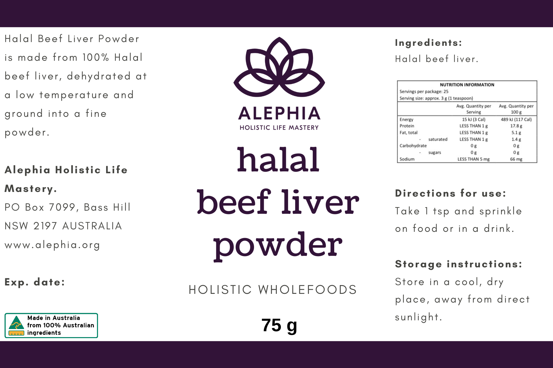 Organic Chicken Liver Capsules & Powder — Alephia Holistic Life Mastery