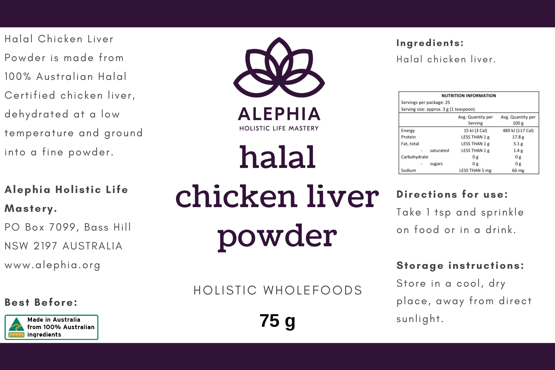 Organic Chicken Liver Capsules & Powder — Alephia Holistic Life Mastery