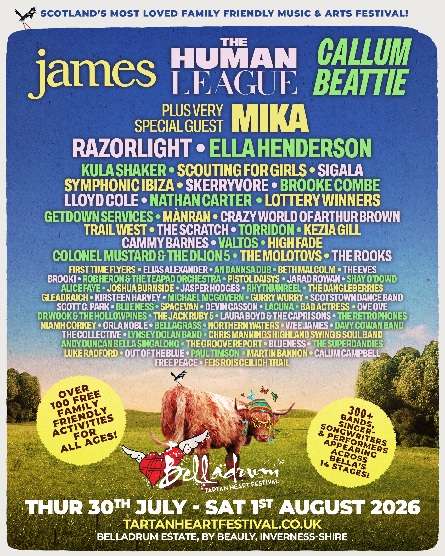 2026 LINE UP — Belladrum Festival 2025 - Homegrown in the Highlands