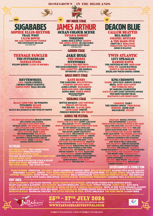 LINE UP — Belladrum Festival 2025 - Homegrown in the Highlands