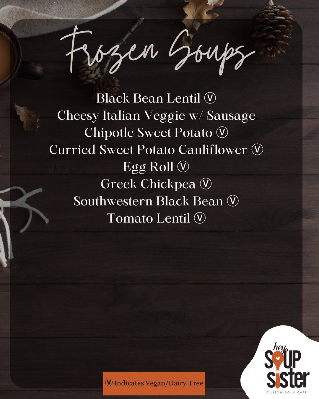 Menu — Hey, Soup Sister