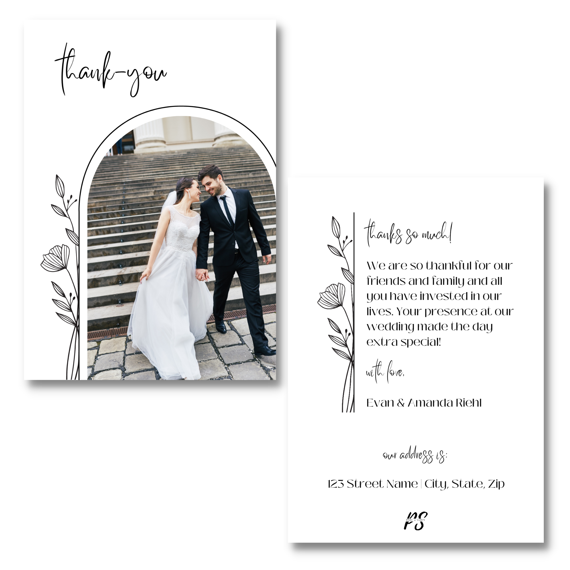 Simple Arch Wedding Invitation — Pixel & Script
