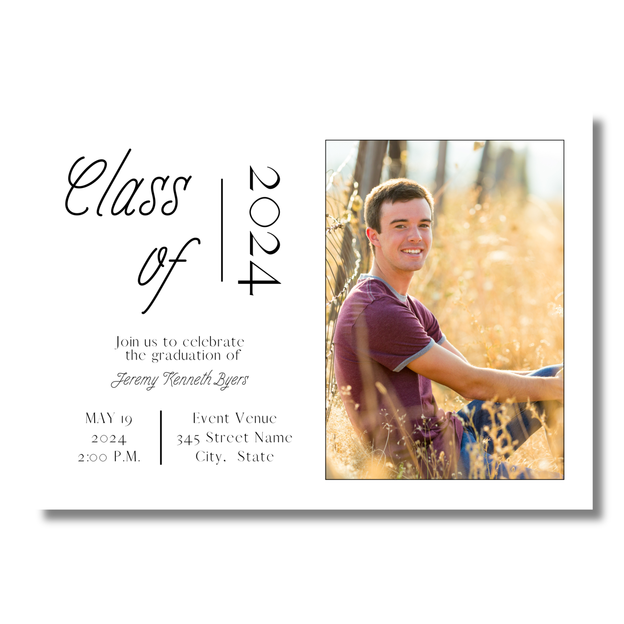 Basic Graduation Card — Pixel & Script