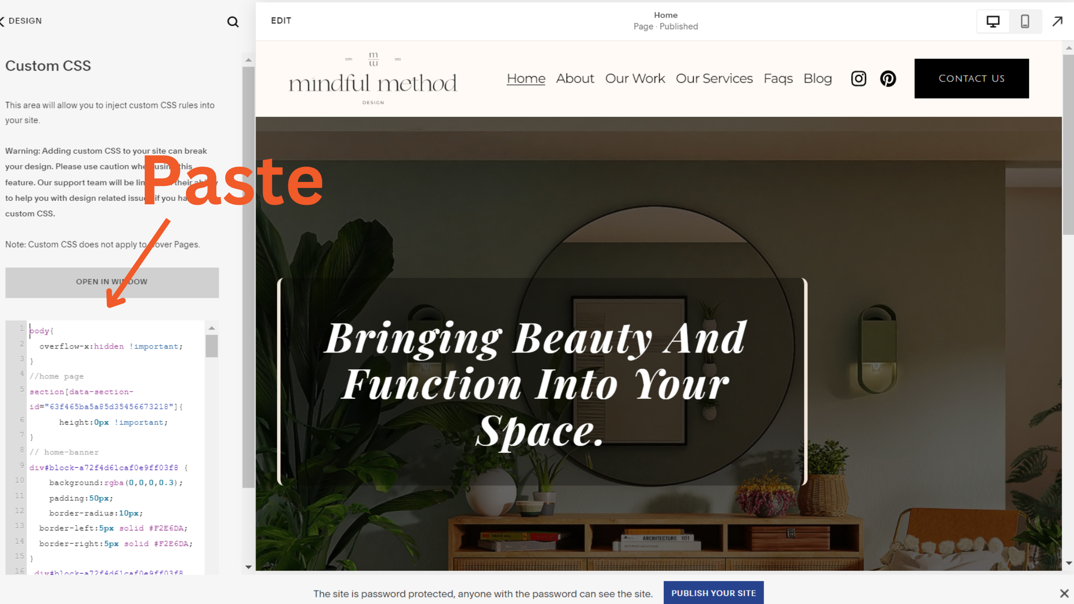 How to Add Custom CSS to Squarespace — SQSP Starter