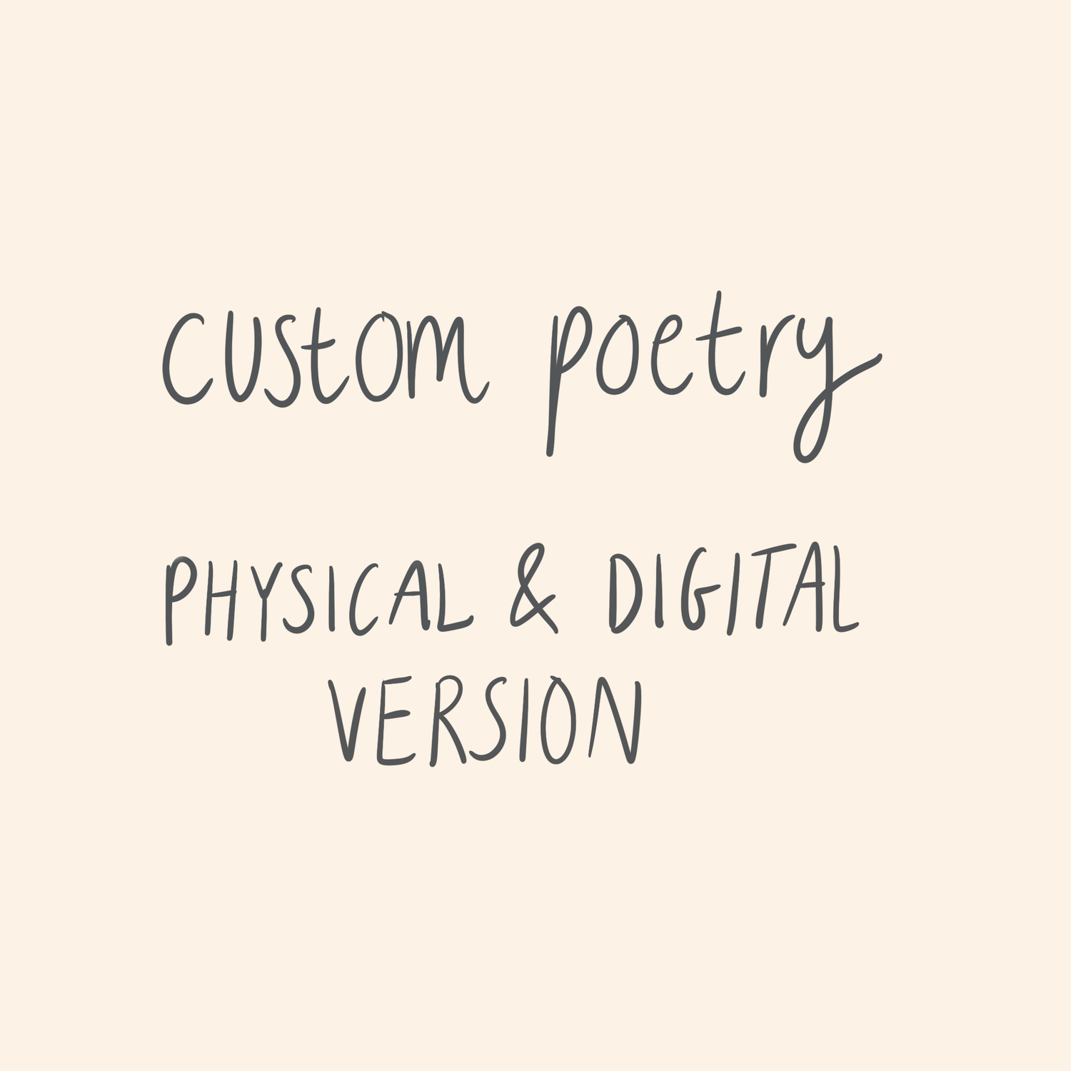 Custom Poetry — wordsbyabbie