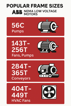 ABB NEMA Motor Frame Sizes Explained — Industrial Gearbox Supply