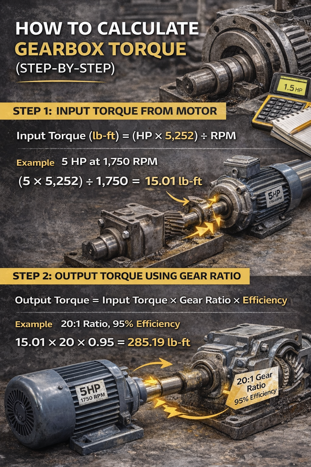 How to Calculate Gearbox Torque (Step-by-Step Guide) — Industrial ...