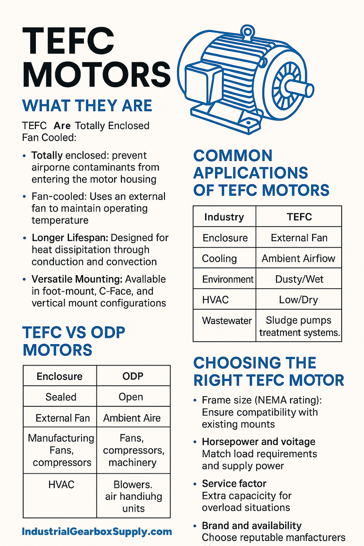 TEFC Motors — Industrial Gearbox Supply