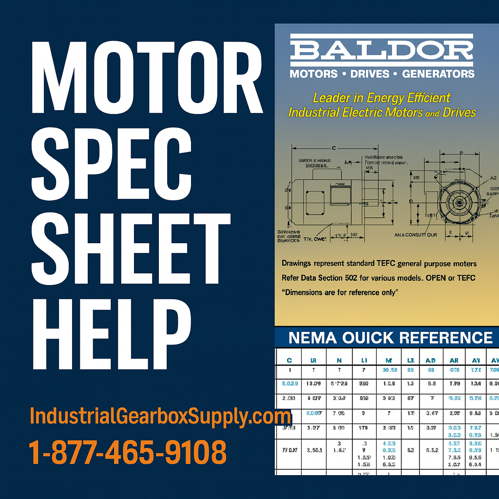 Motor Spec Sheet — Industrial Gearbox Supply