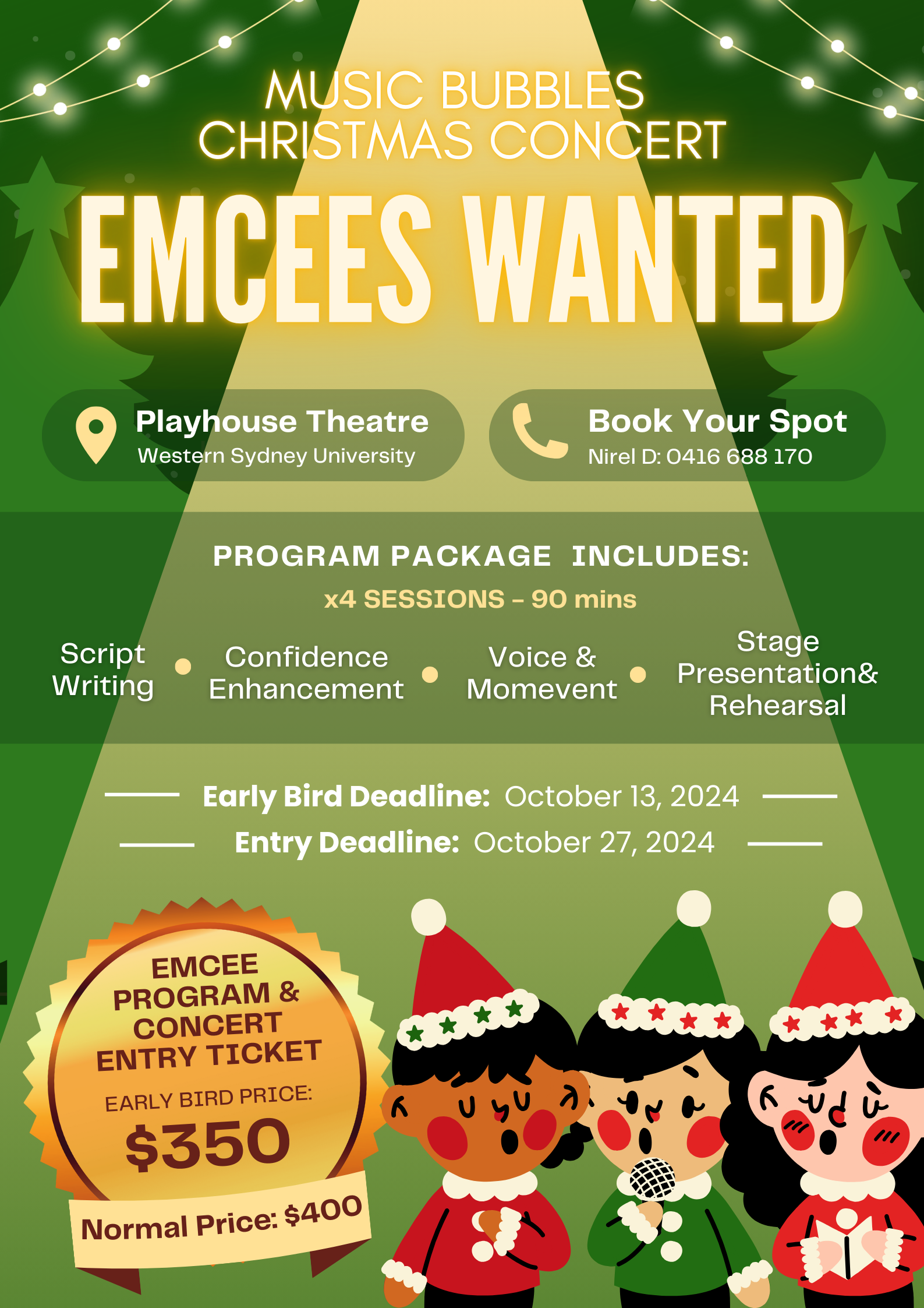 Christmas Concert Emcee — Music Bubbles