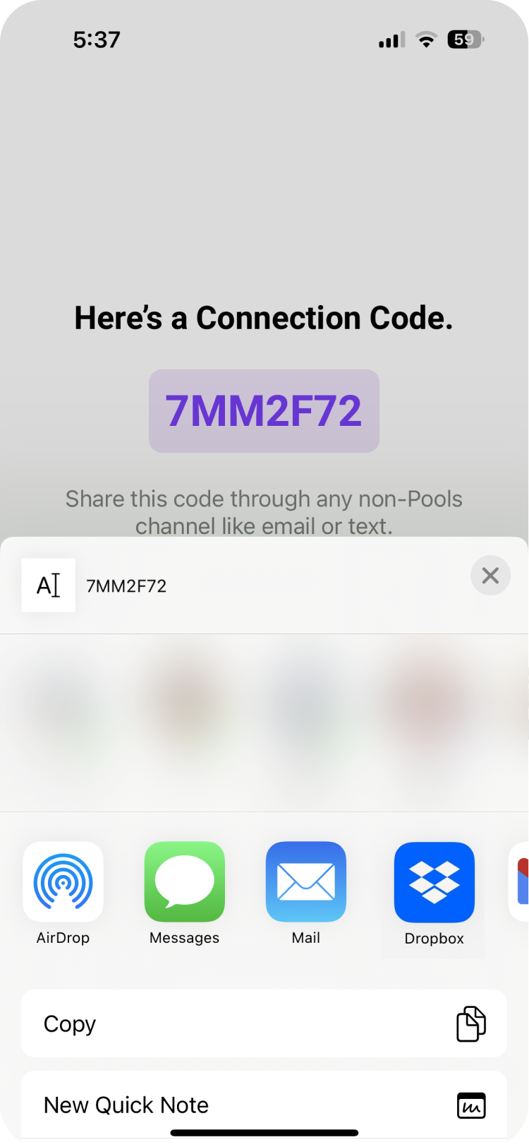 Create Connection: Generate Connection Code — Pools