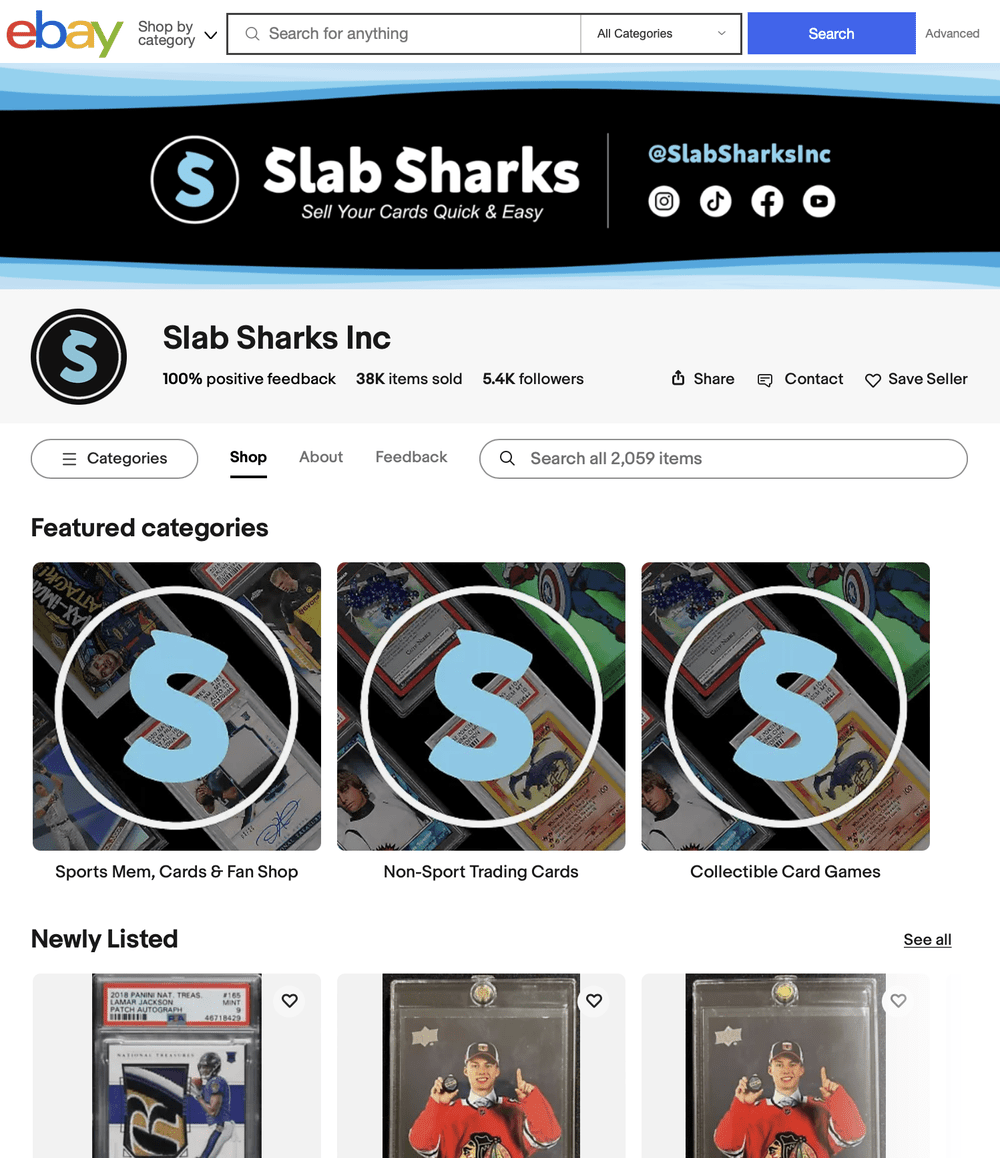 Slab Sharks Inc. - SELL YOUR CARDS CANADA