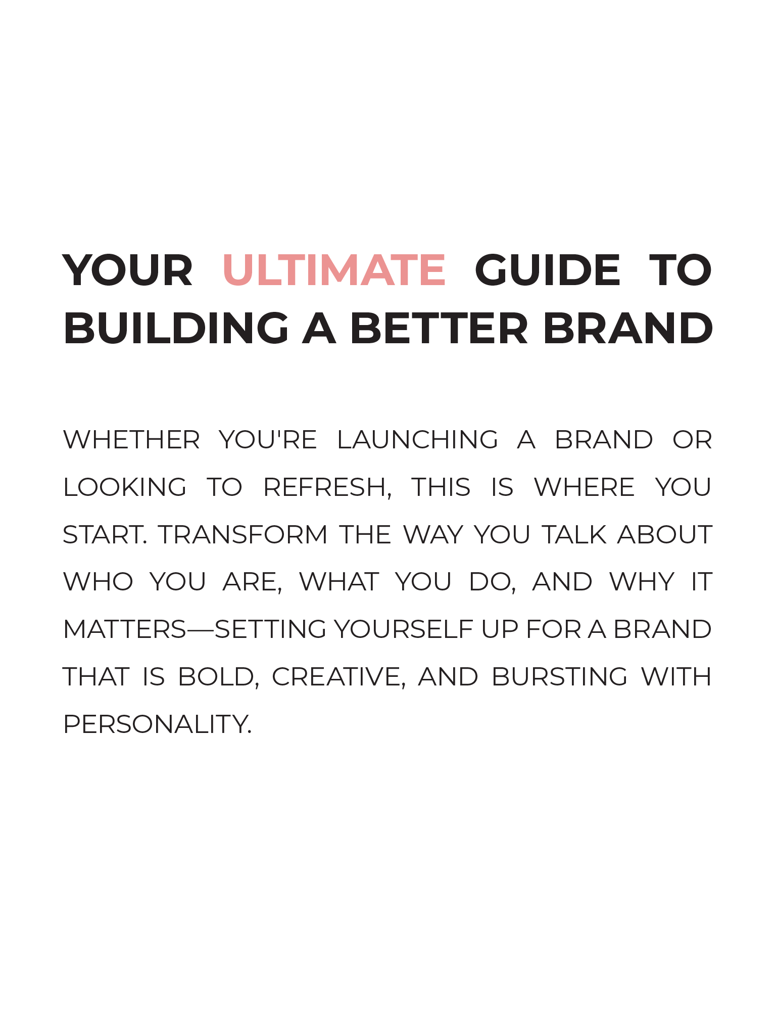 The Brand Strategy Workbook — the brand coach