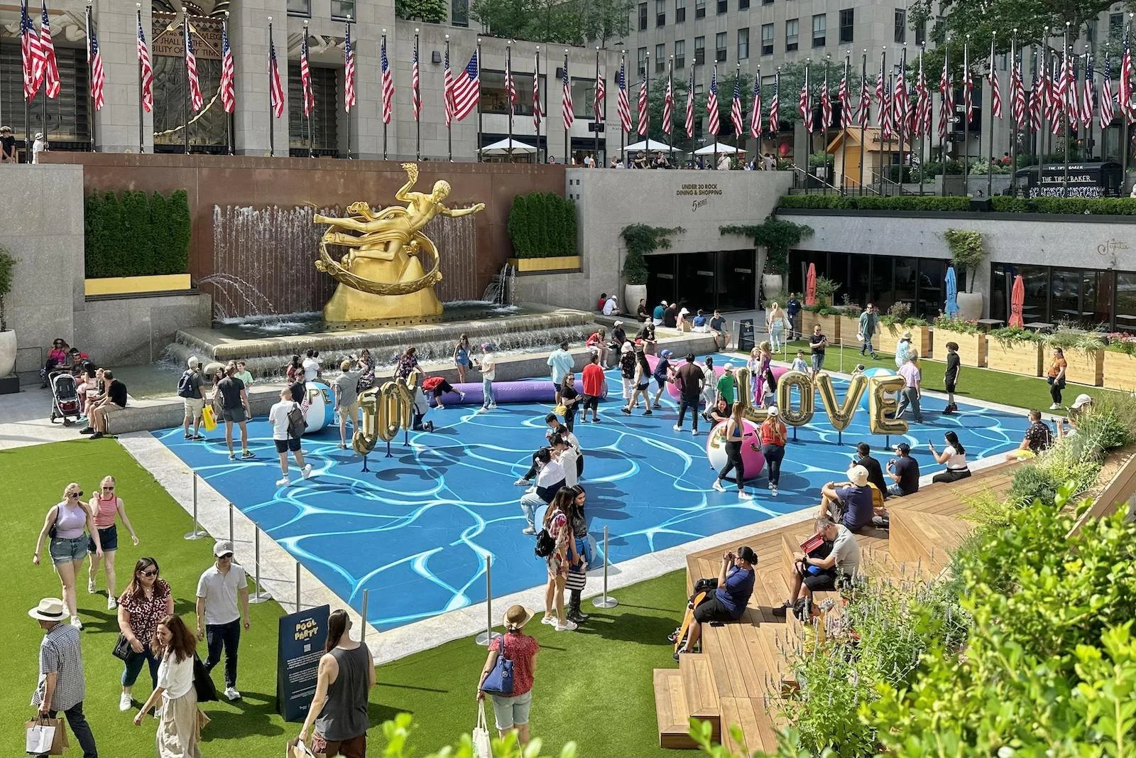 A Massive Swimming Pool Has Taken Over the Rink at Rockefeller Center ...