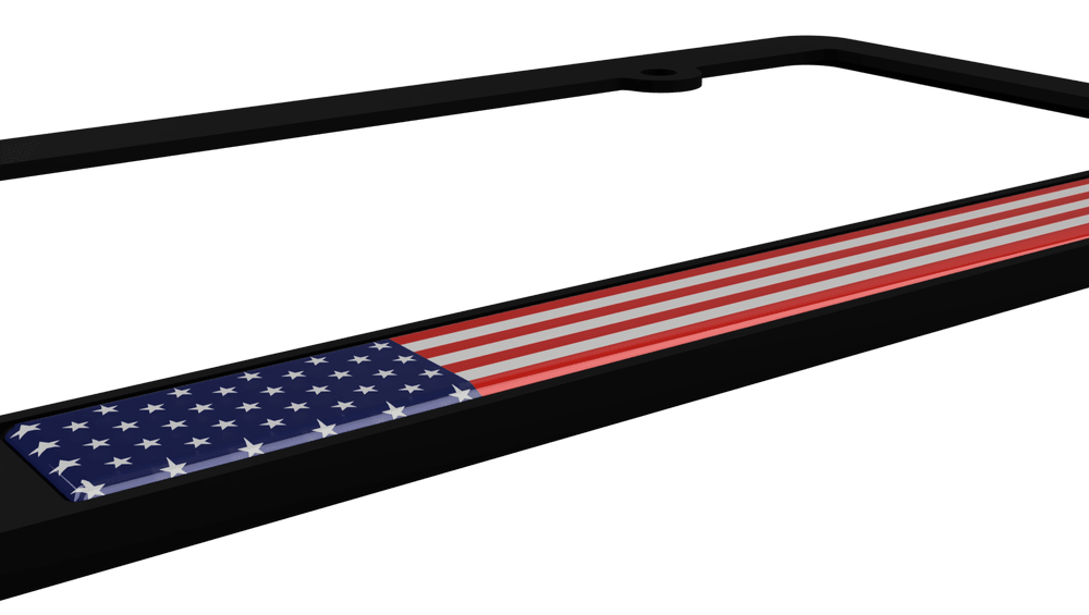 American Flag Blackout License Plate Frame Bracket — Custom Car Gear ...