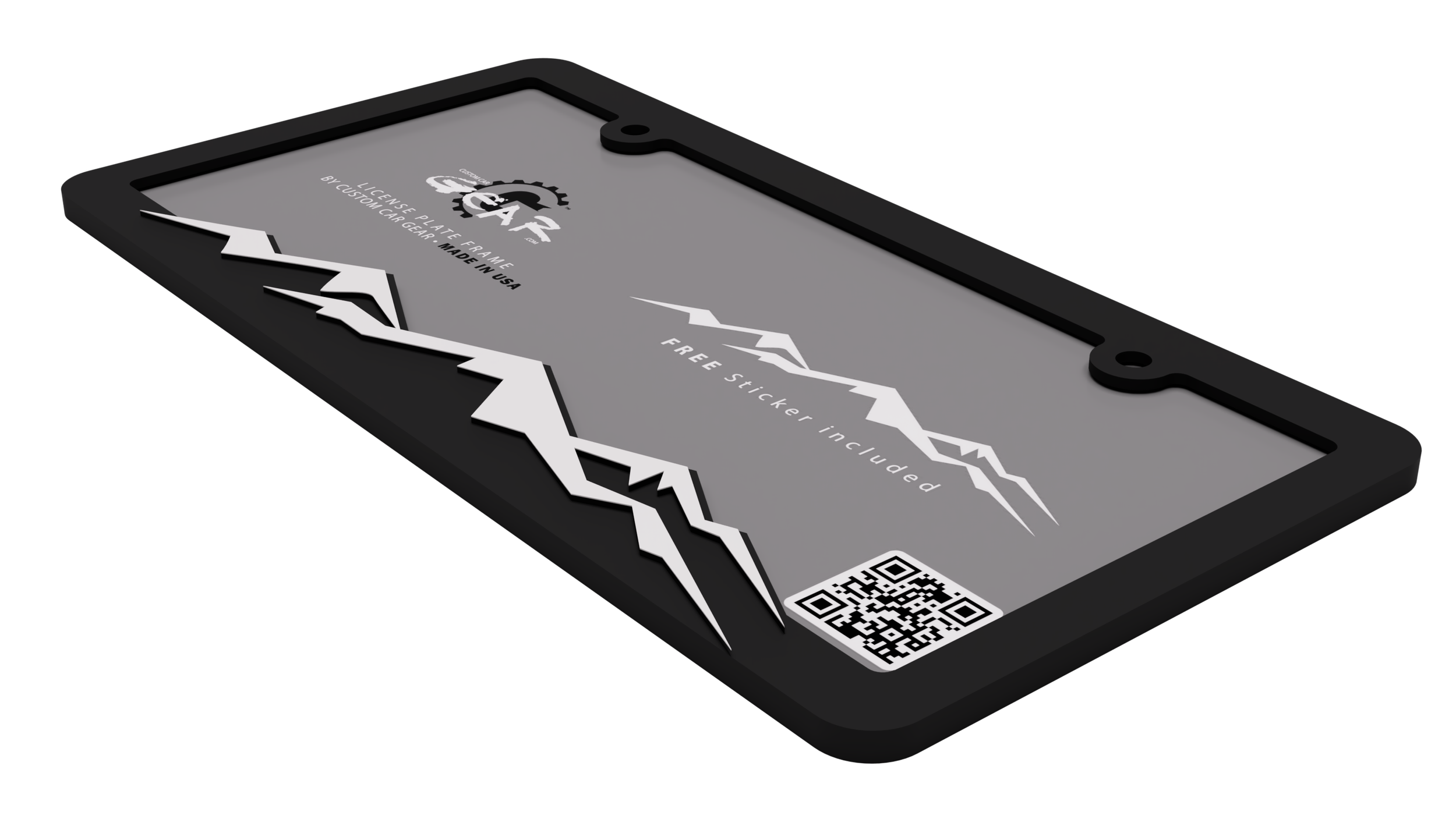 Chrome Hotstamp Mountain License Plate Frame Bracket 3D Made in USA ...