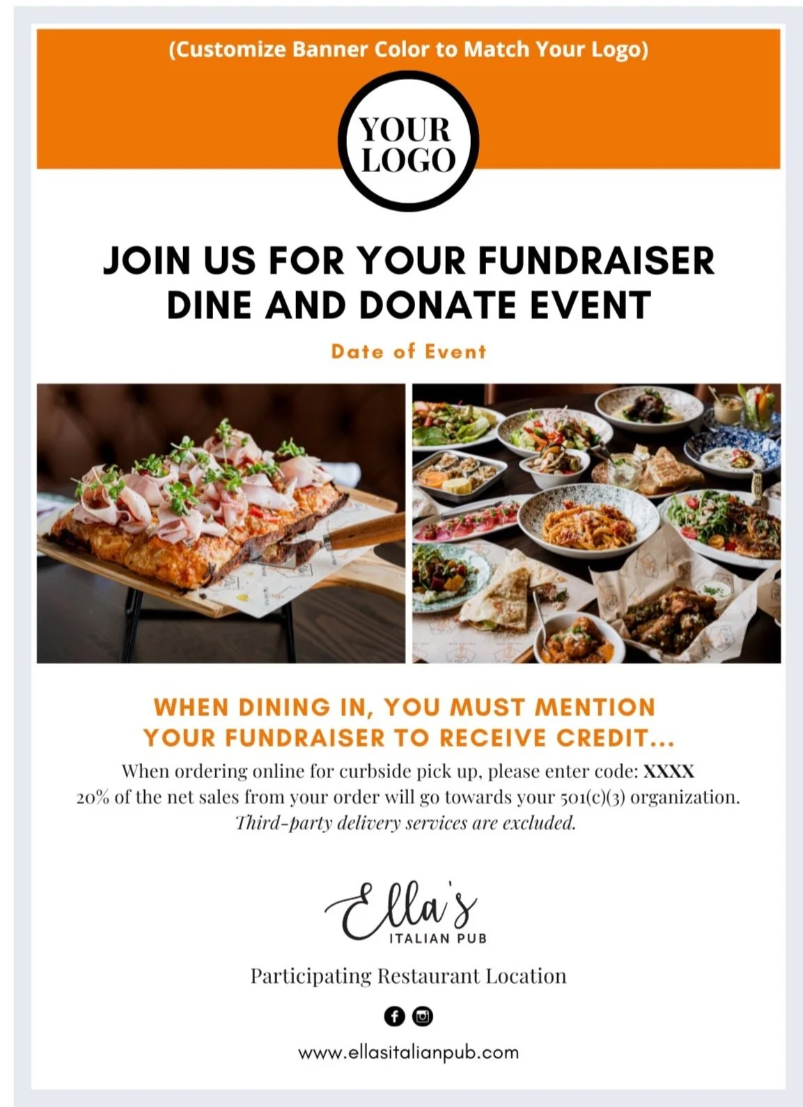 Dine + Donate | Support Local Causes Today — Ella's Italian Pub