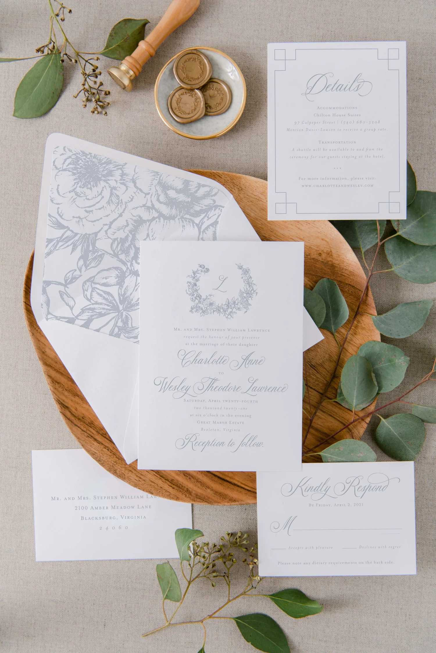 Darcy Wedding Invitation | Wedding Day Paper | Wedding Stationery ...