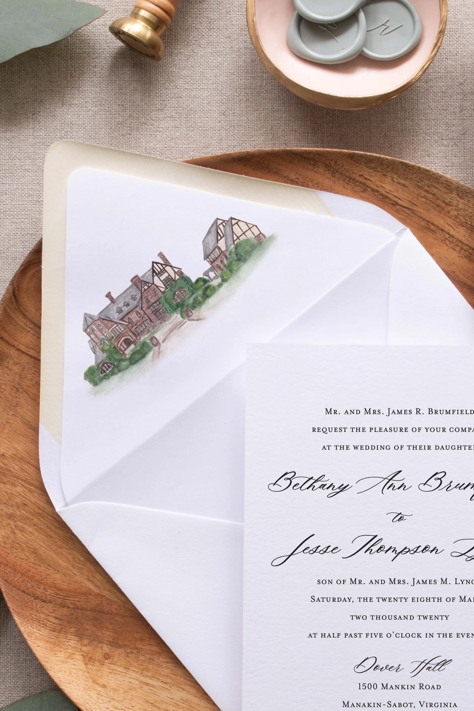 Venue Artwork Envelope Liner | Embellishments | Wedding Invitation ...