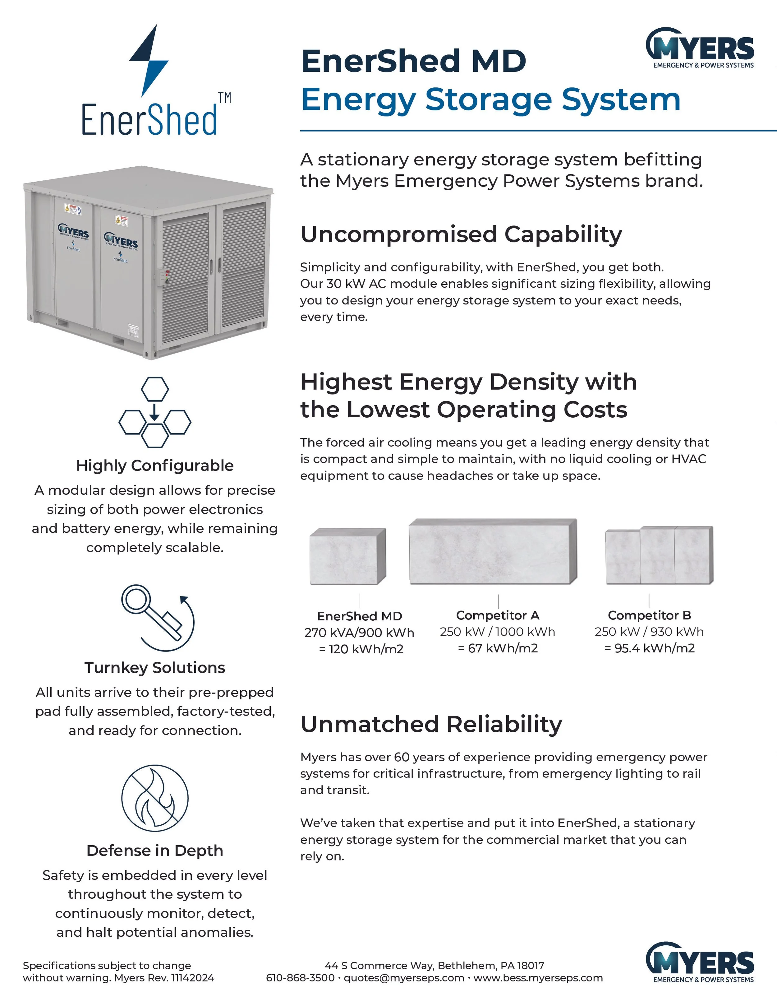 EnerShed (BESS) - Myers Emergency Power Systems