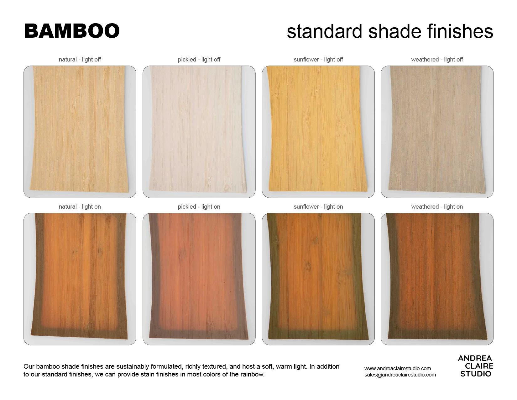 Bamboo Finishes Page — Andrea Claire Studio