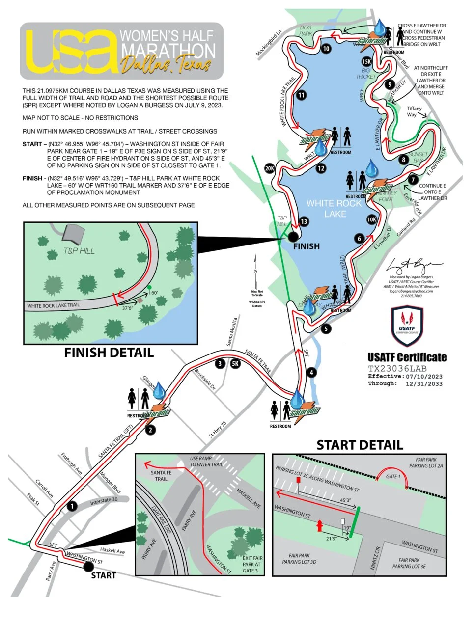 The Course — USA Women's Half Marathon - Dallas TX