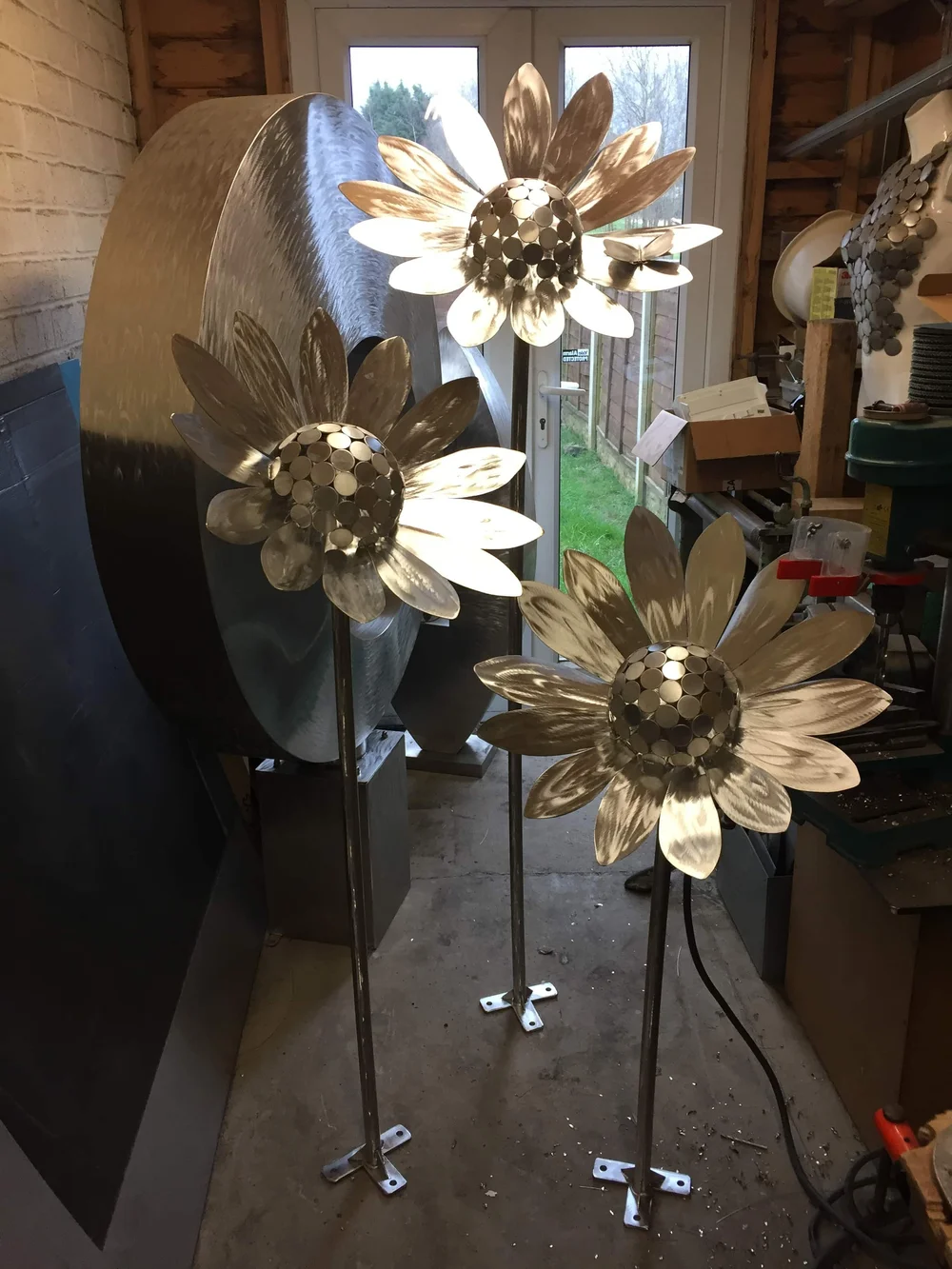 Daisies - Stainless Steel Garden Art — Steve James Sculptures