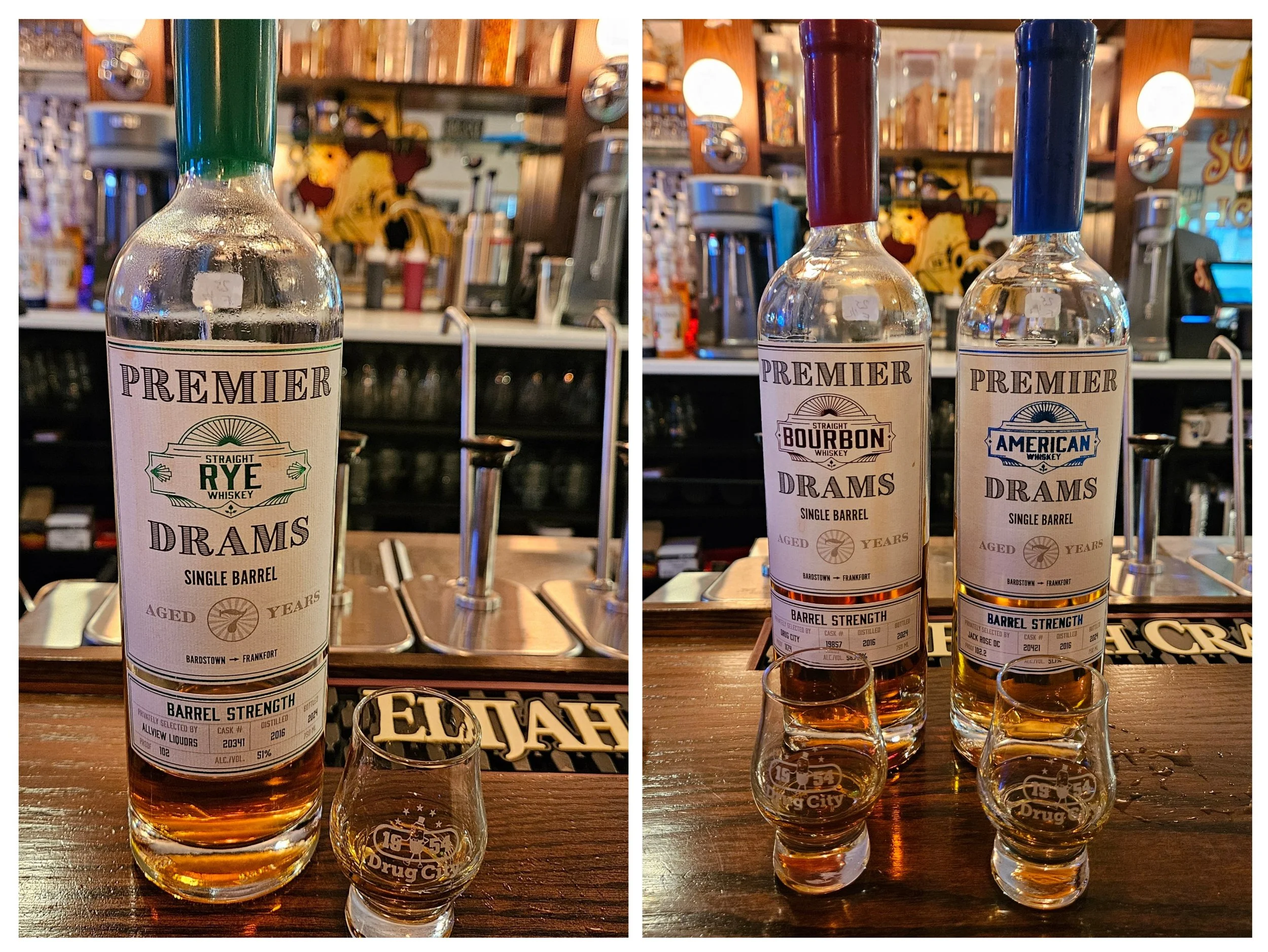 Premier Drams Bourbon (Drug City), Rye (Allview), and American Whiskey ...