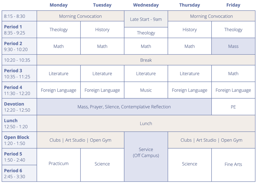 Our Schedule — Nativity