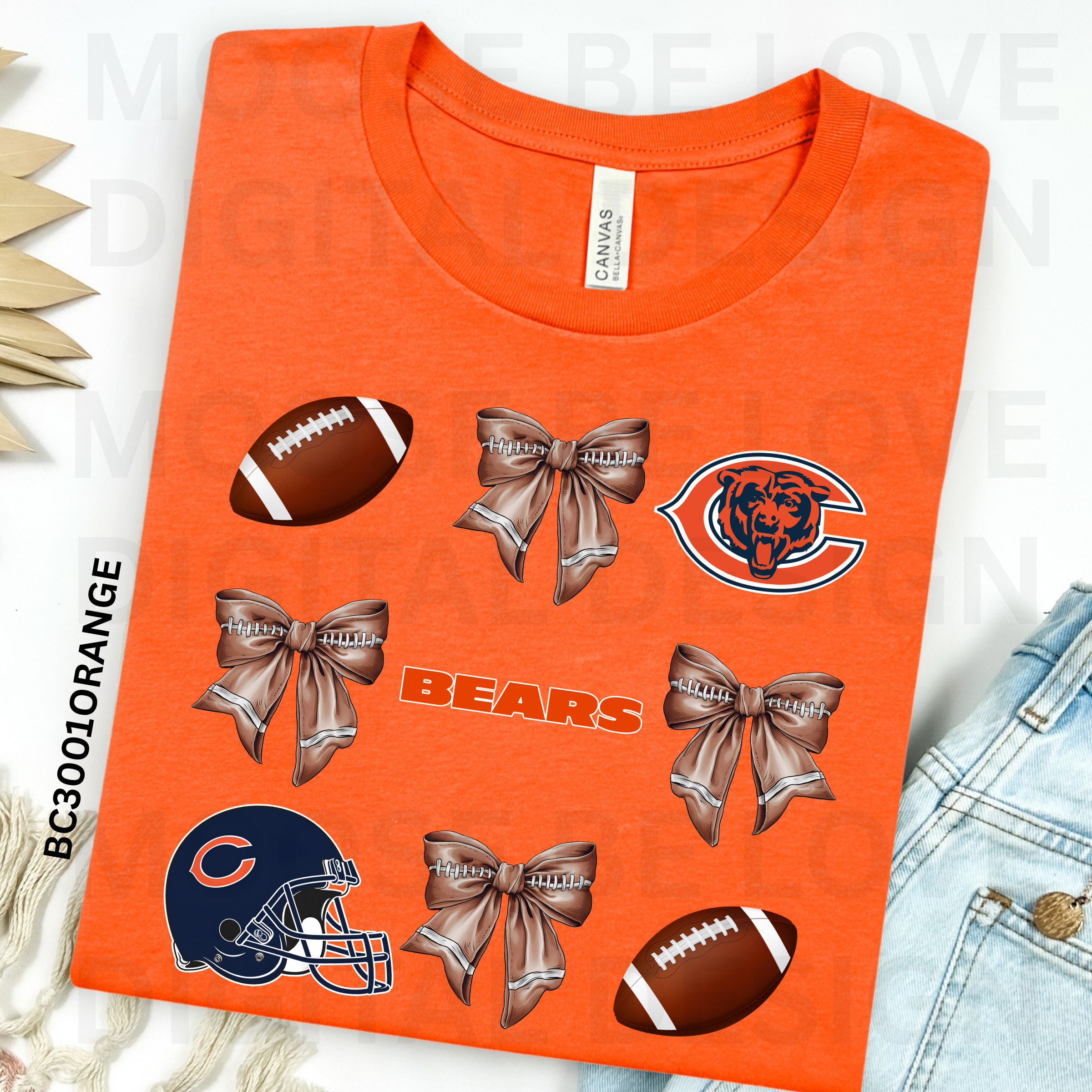 CHICAGO FOOTBALL BOW COLLAGE PNG — MOOSE BE LOVE DIGITAL DESIGNS