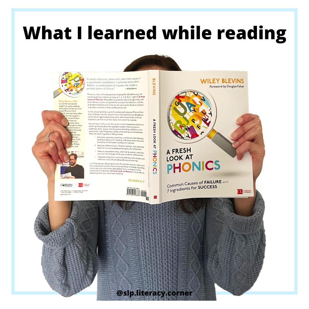 A Fresh Look at Phonics - Book Summary — SLP Literacy Corner