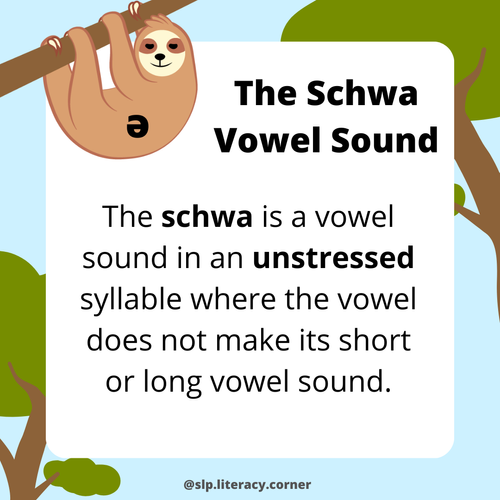 The Schwa Vowel Sound — SLP Literacy Corner