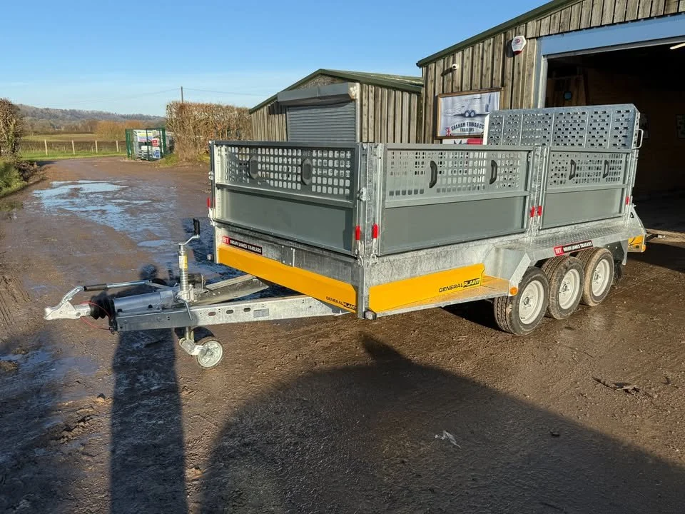 New Brian James 12ft x 6ft plant trailer tri-axle 3.5ton mesh sides ...
