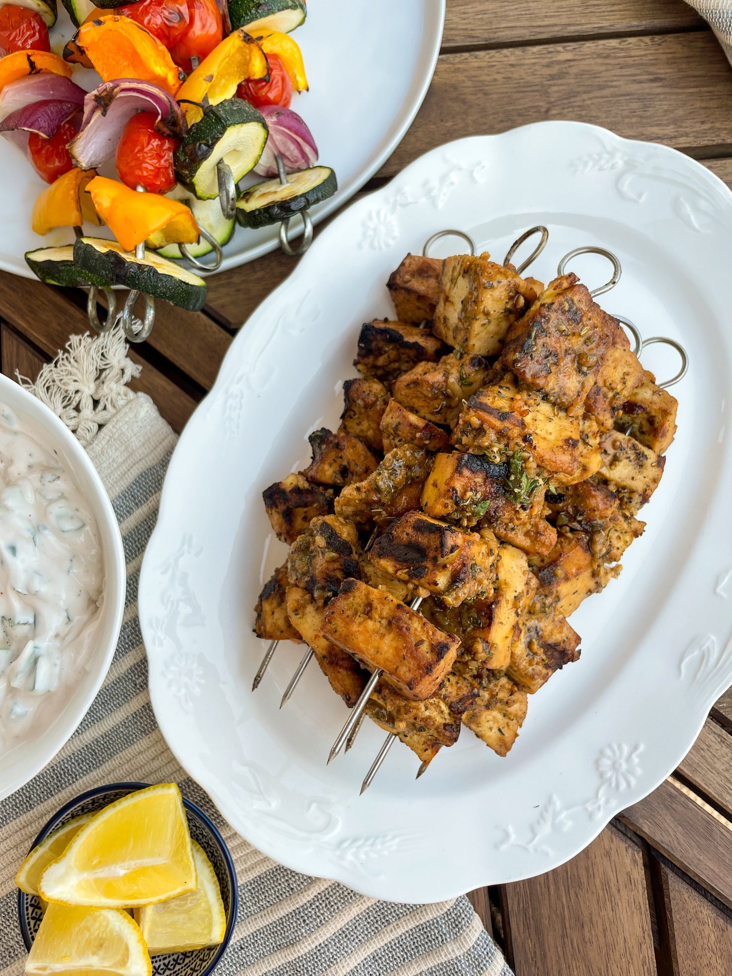 Brochettes de tofu style souvlaki — À ta santé d'abord