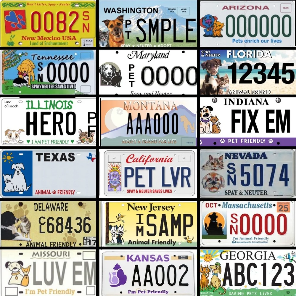 States Offering Pet License Plates to Fund Spay/Neuter Programs & How ...