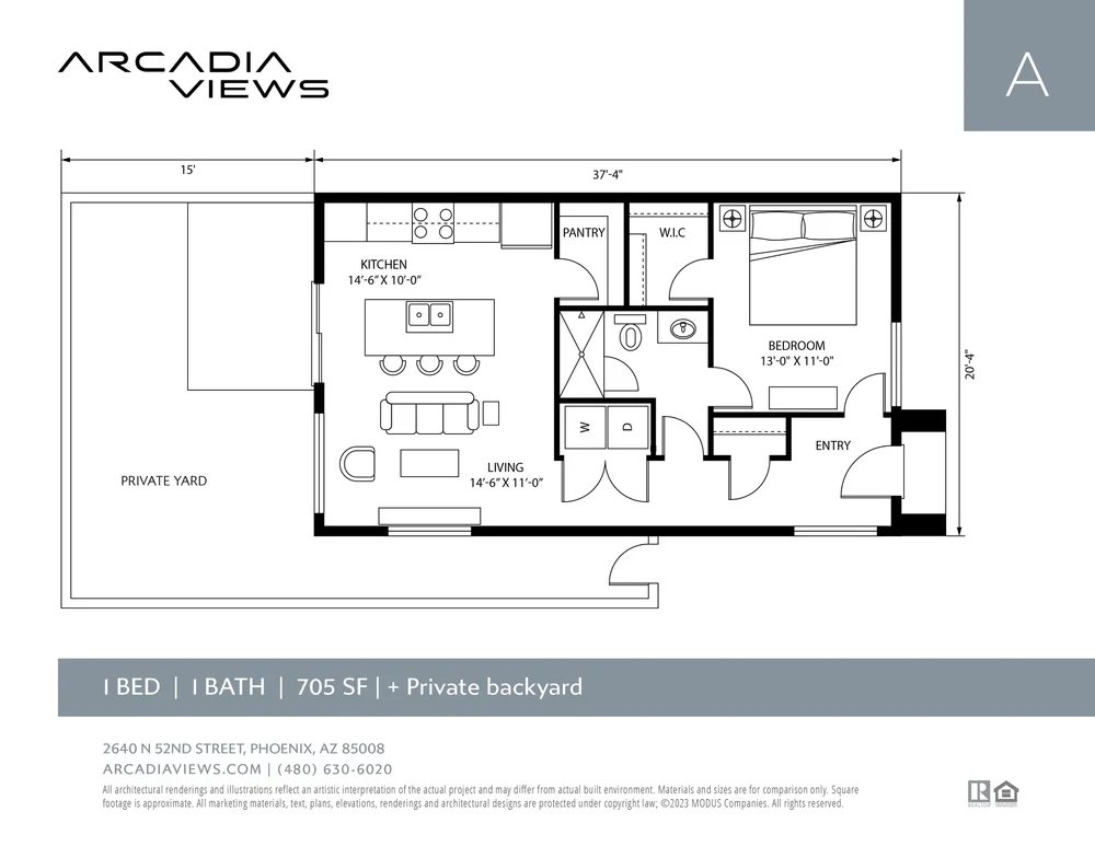 1 & 2-Bedroom Apartments in Arcadia, Phoenix, AZ | Layouts — Arcadia Views