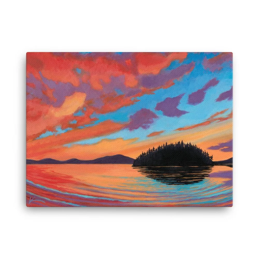 Sentinel Island san juan island roche harbor canvas art painting spieden island - Kim Bruder