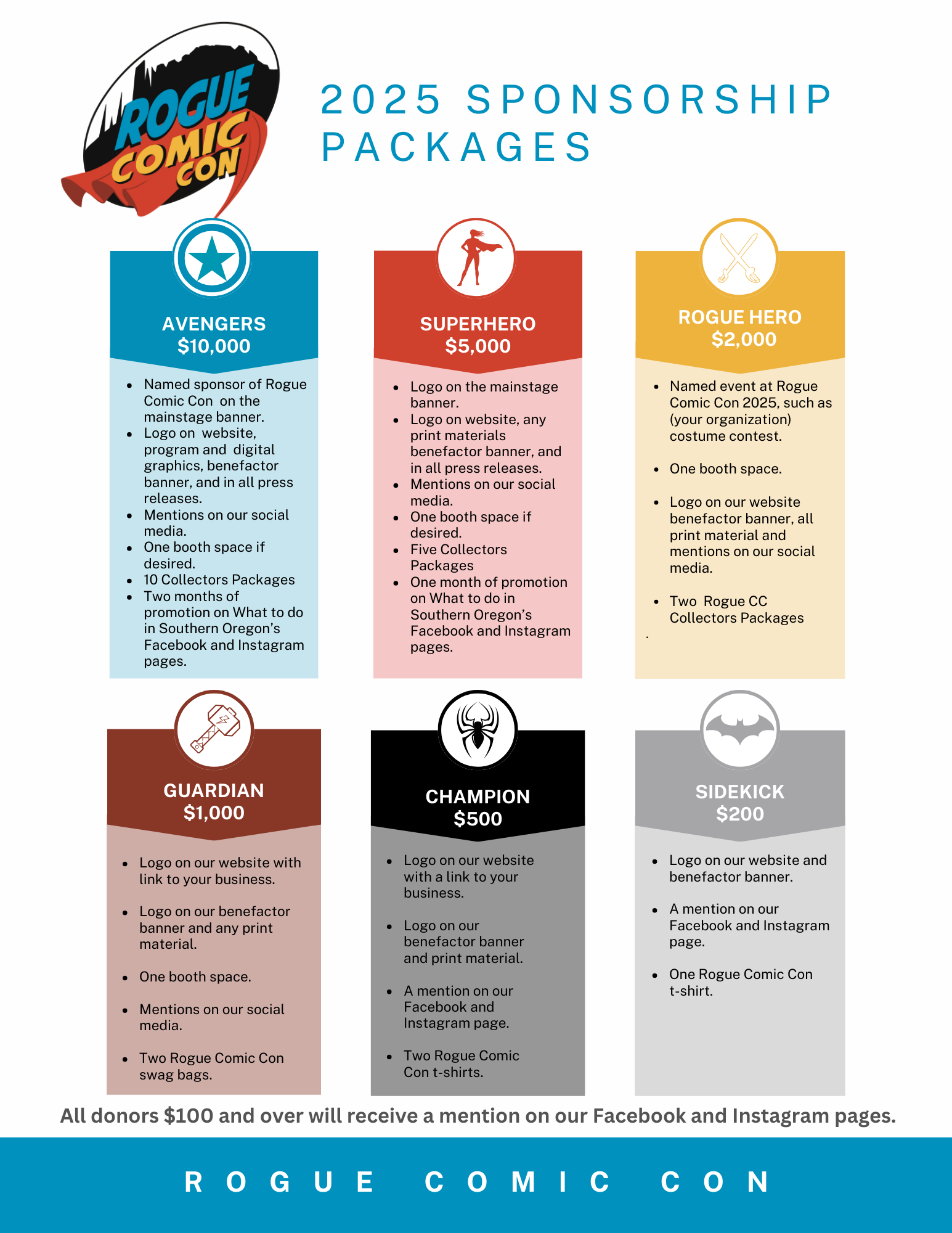 Sponsorship Package — Rogue Comic Con - May 16 & 17, 2026 - Free ...
