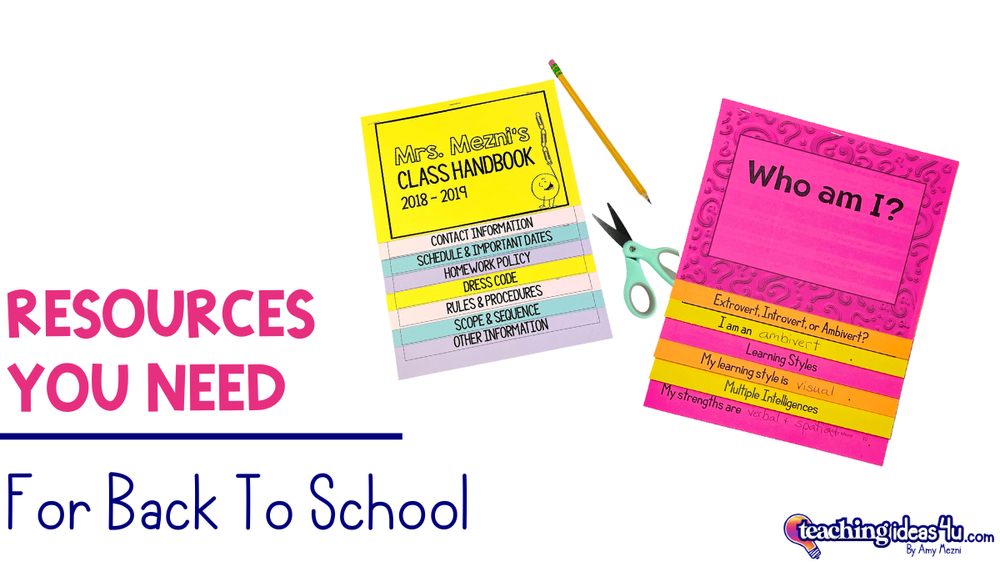 Resources You Need For Back To School — TeachingIdeas4U