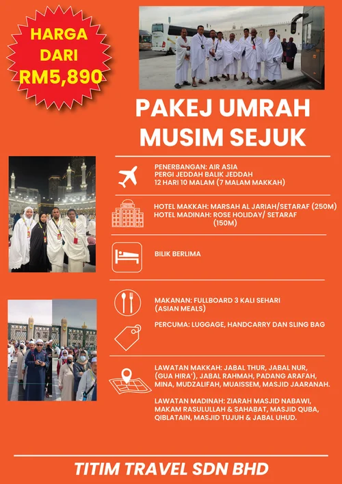 Pakej Umrah Musim Sejuk RM5890 — TITIM TRAVEL