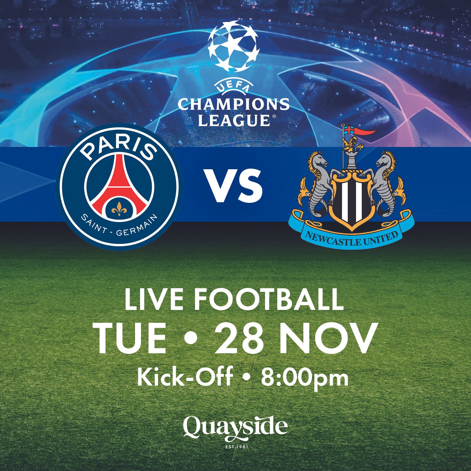 PSG vs Newcastle United - 28th November 2023 — Quayside